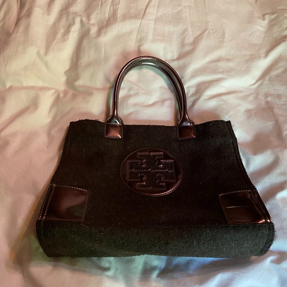 Tory Burch Medium Ella Wool Felt And Bronze Leather T… - Gem